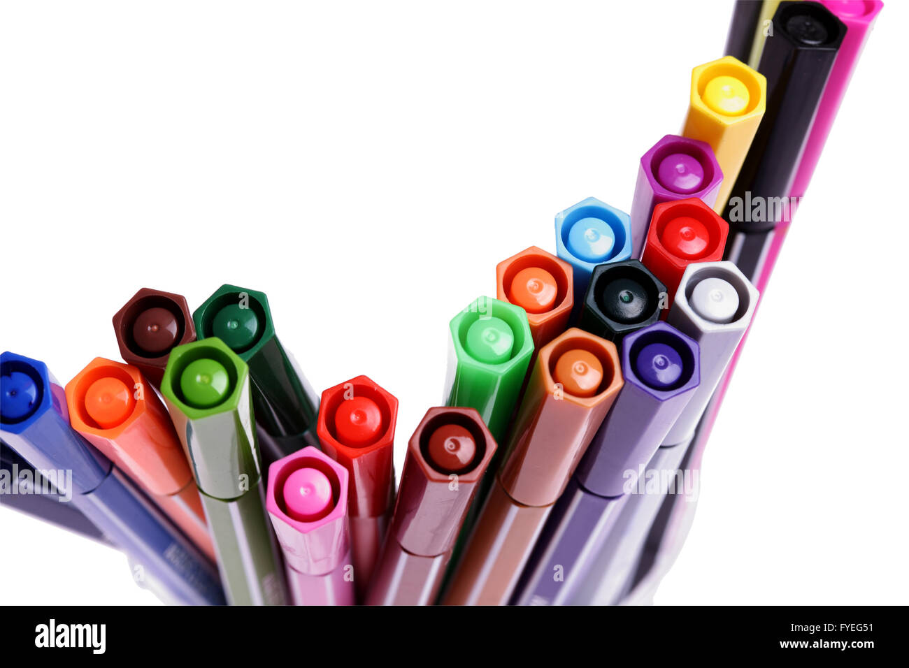 many colorful pens Stock Photo - Alamy
