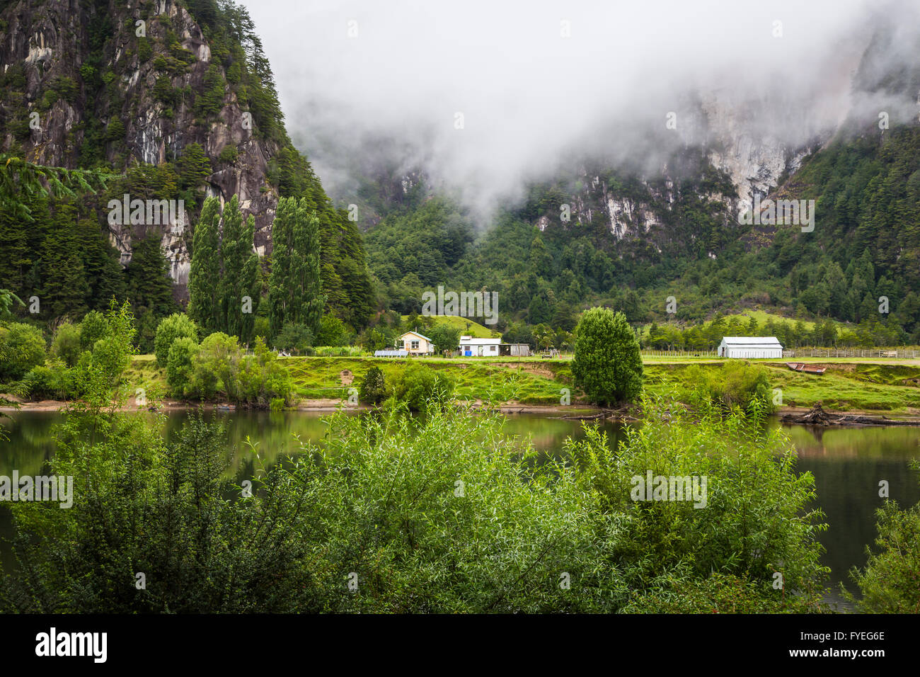 the Simpson River Valley near Chacabuco, Chile, South America Stock ...