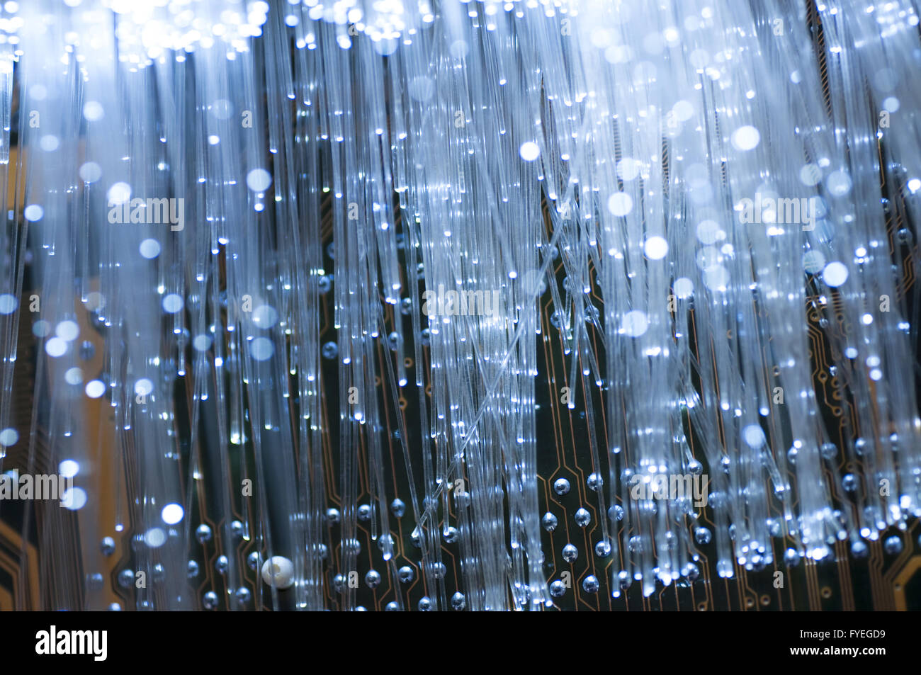 Optical fiber picture with details and light effects Stock Photo - Alamy