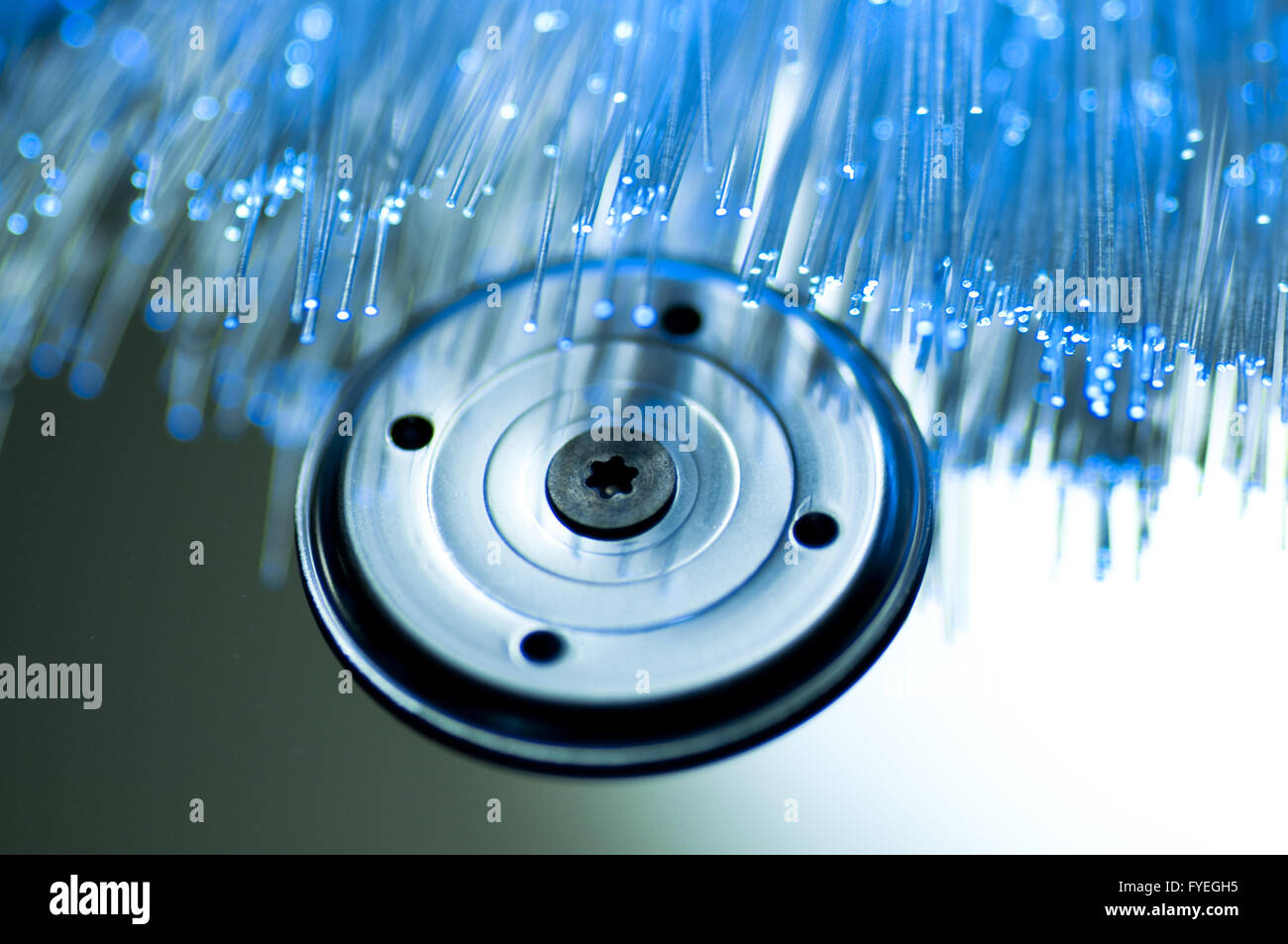 Optical fiber picture with details and light effects Stock Photo - Alamy