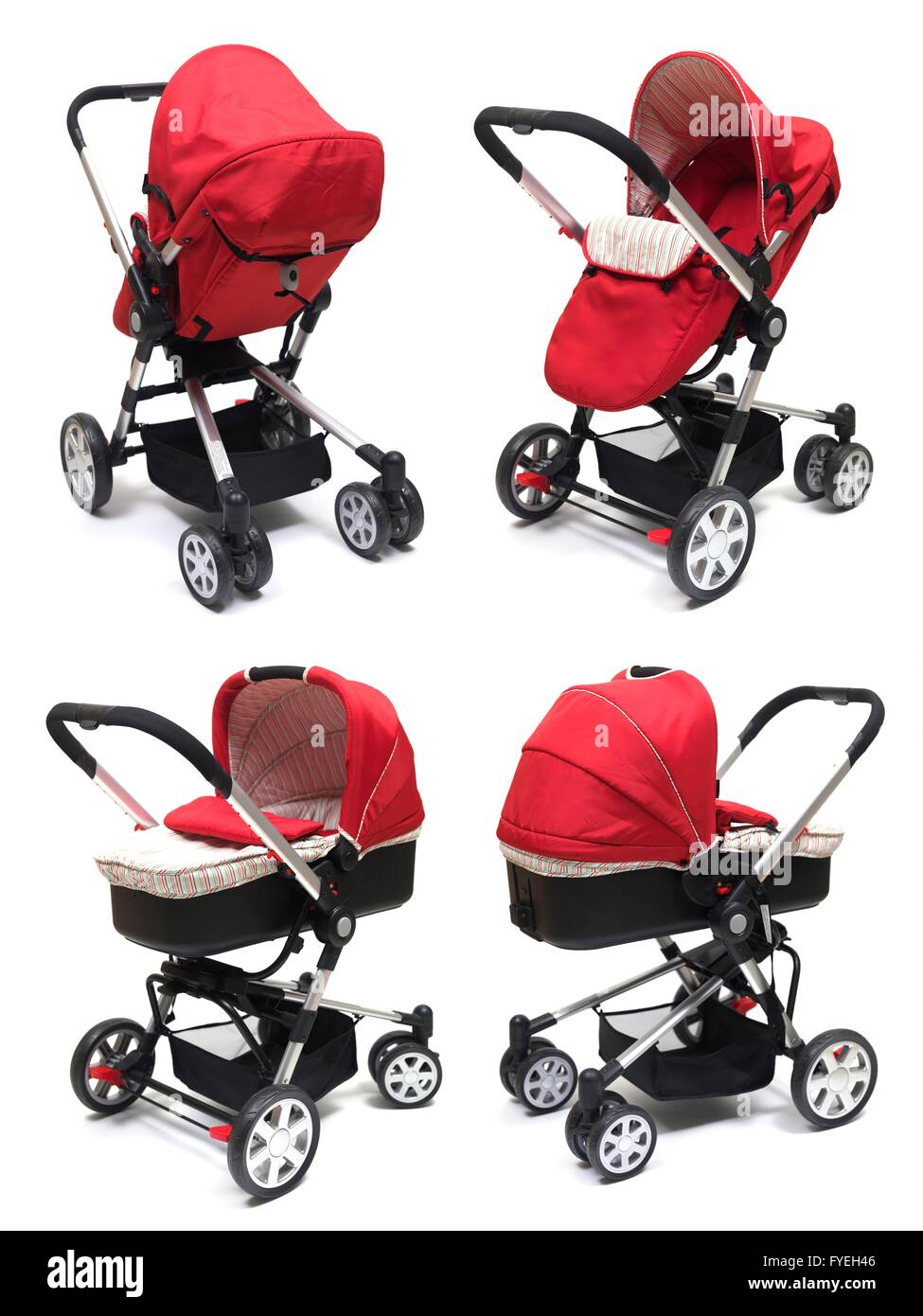 A modern pram isolated against a white background Stock Photo - Alamy