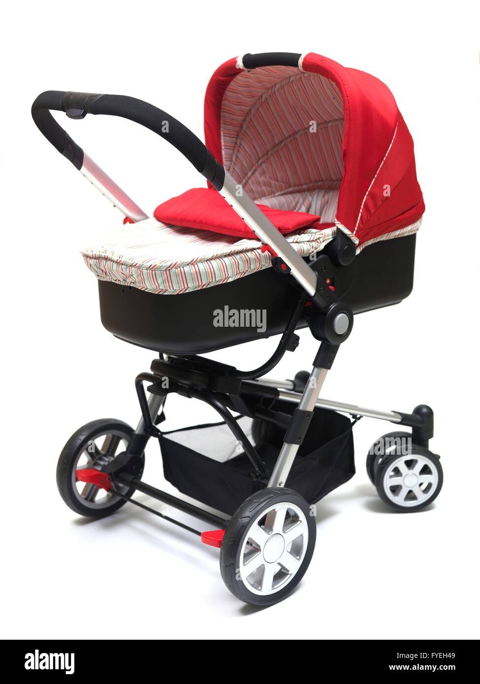 A modern pram isolated against a white background Stock Photo - Alamy