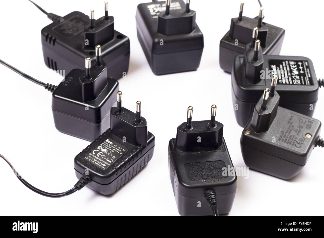 A cell phone charger isolated on white background Stock Photo - Alamy