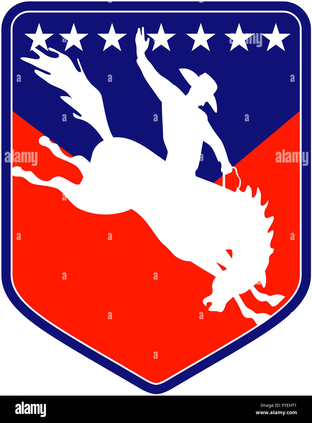 rodeo cowboy riding bucking bronco Stock Photo - Alamy