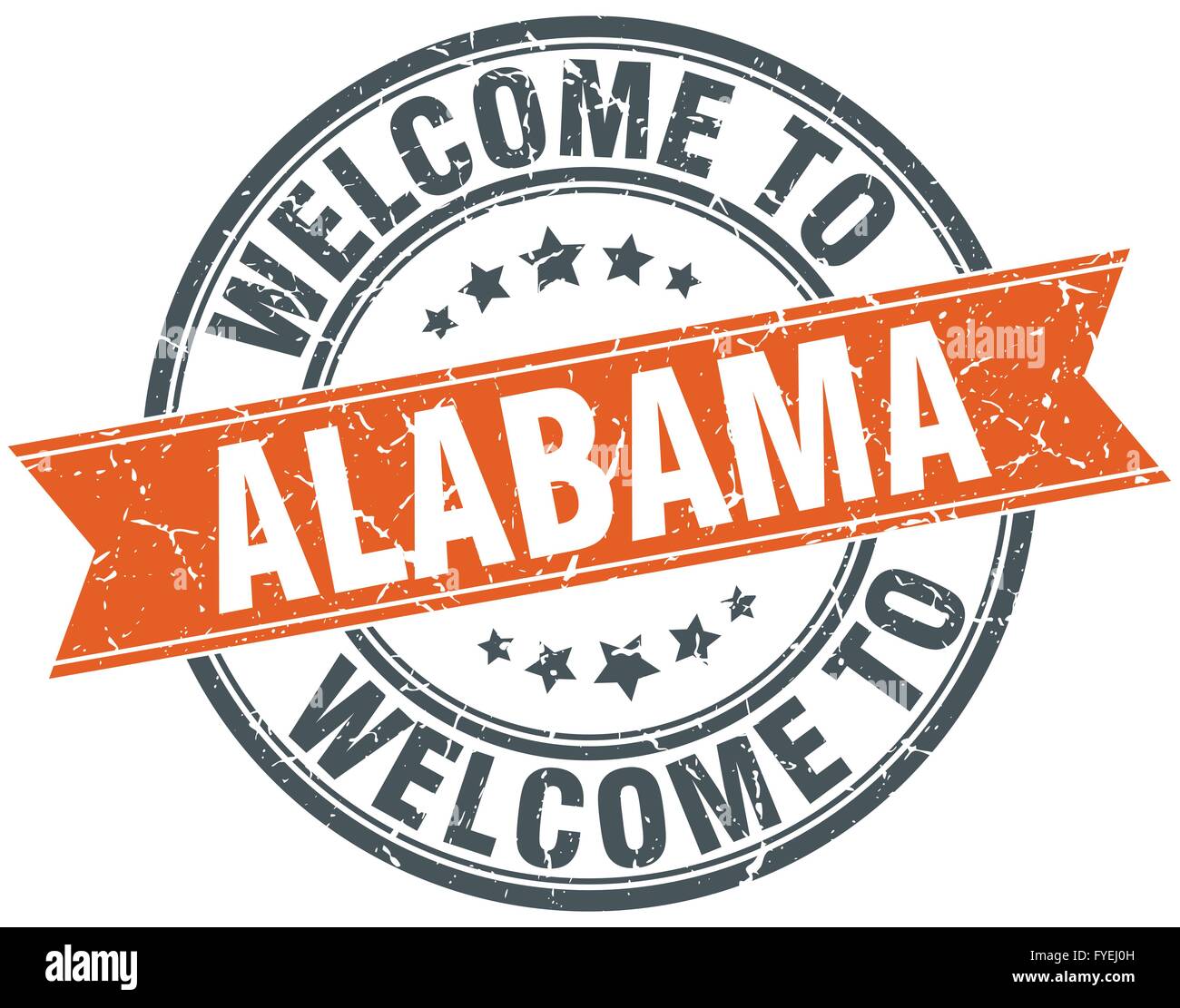 welcome to Alabama orange round ribbon stamp Stock Vector Image & Art ...