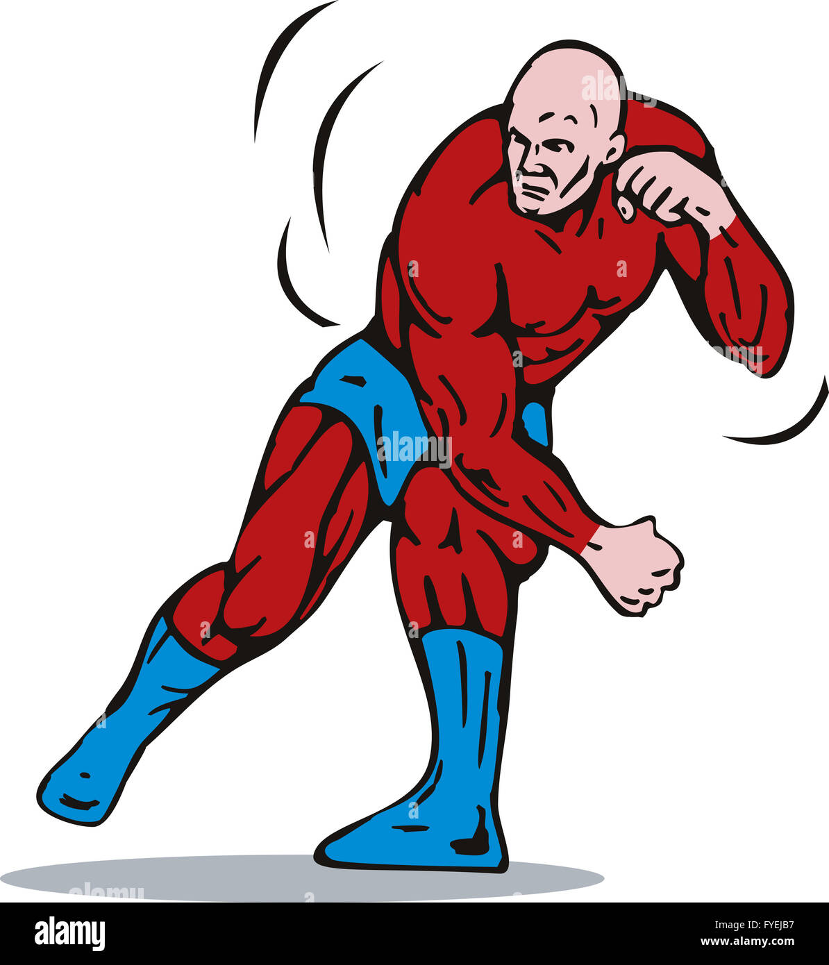 Superhero punching front Stock Photo - Alamy