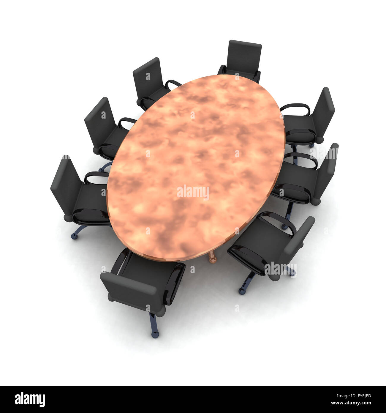 Round wooden conference table Cut Out Stock Images & Pictures - Alamy