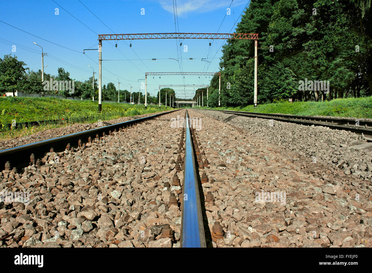 Iron railroad rail Stock Photo - Alamy