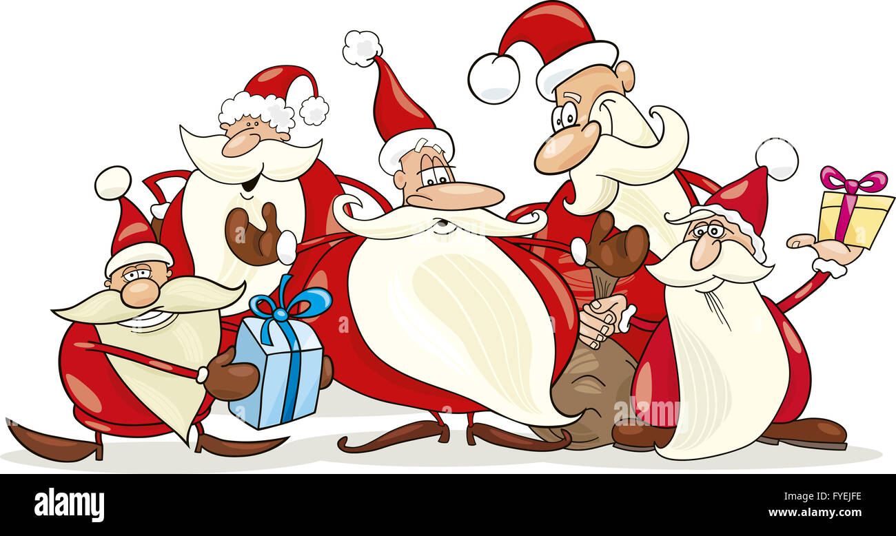 santa clauses group Stock Photo - Alamy