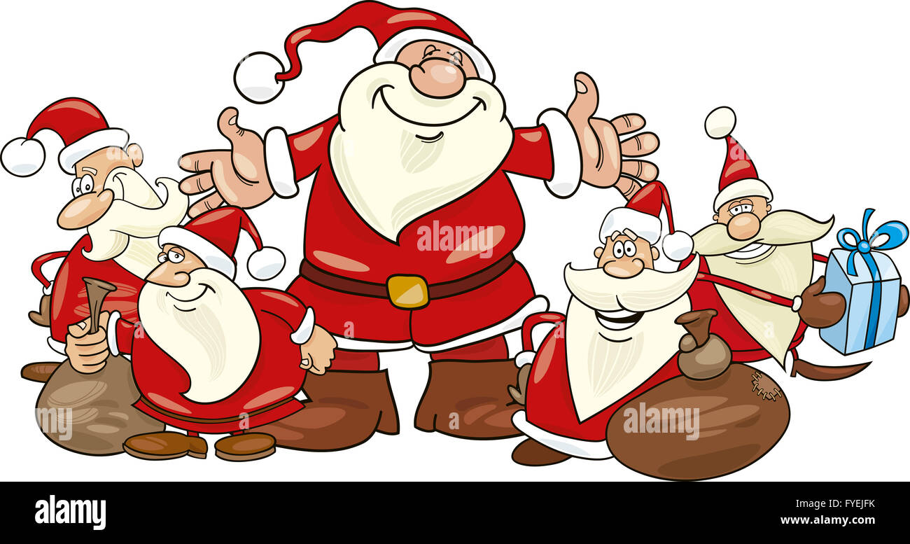 santa clauses group Stock Photo - Alamy