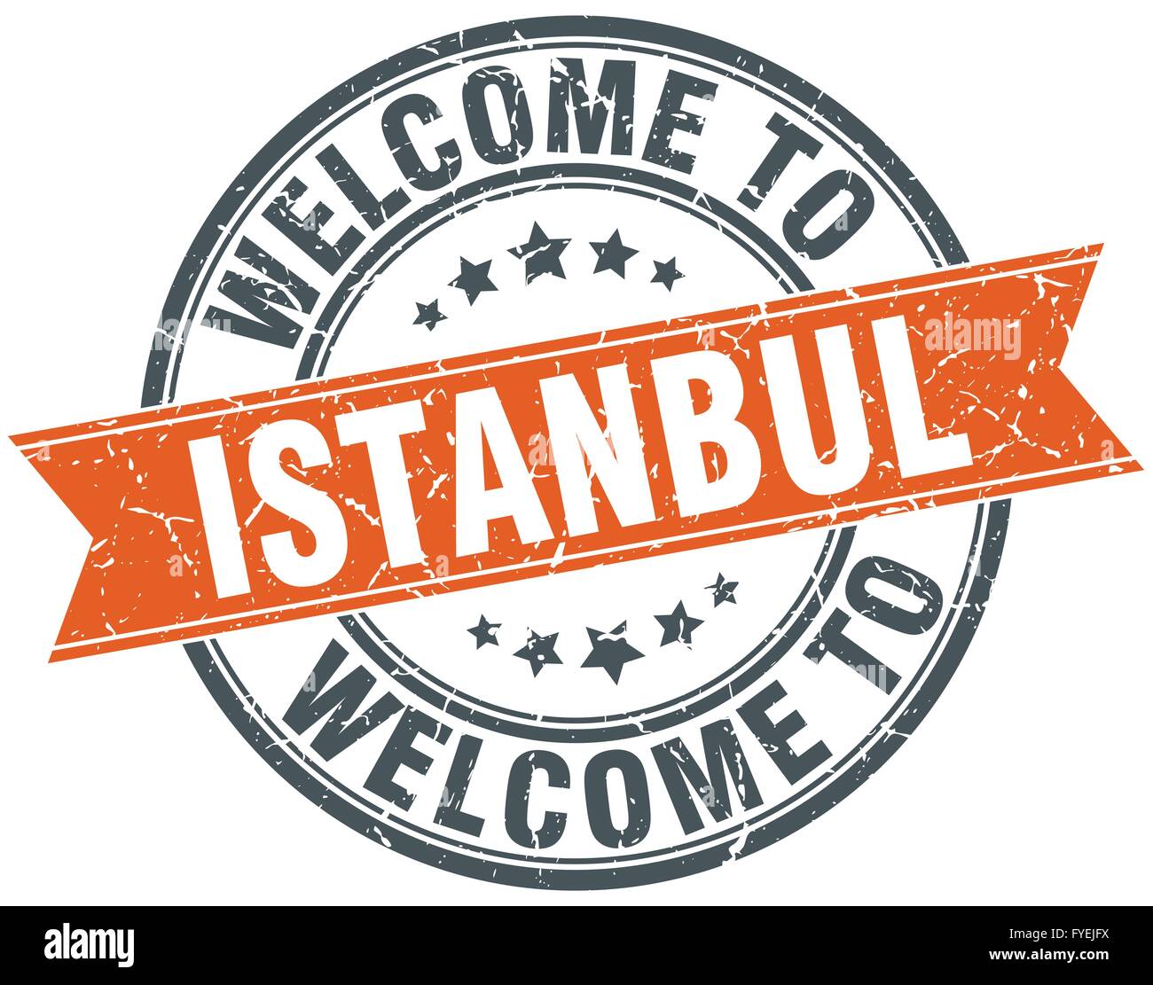 welcome to Istanbul orange round ribbon stamp Stock Vector Image & Art ...