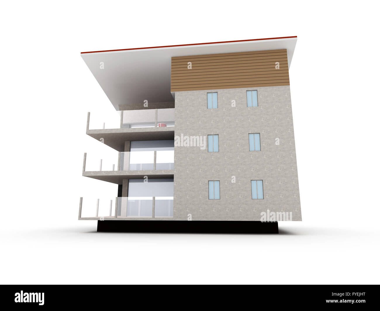 Terrace modern residential building Cut Out Stock Images & Pictures - Alamy