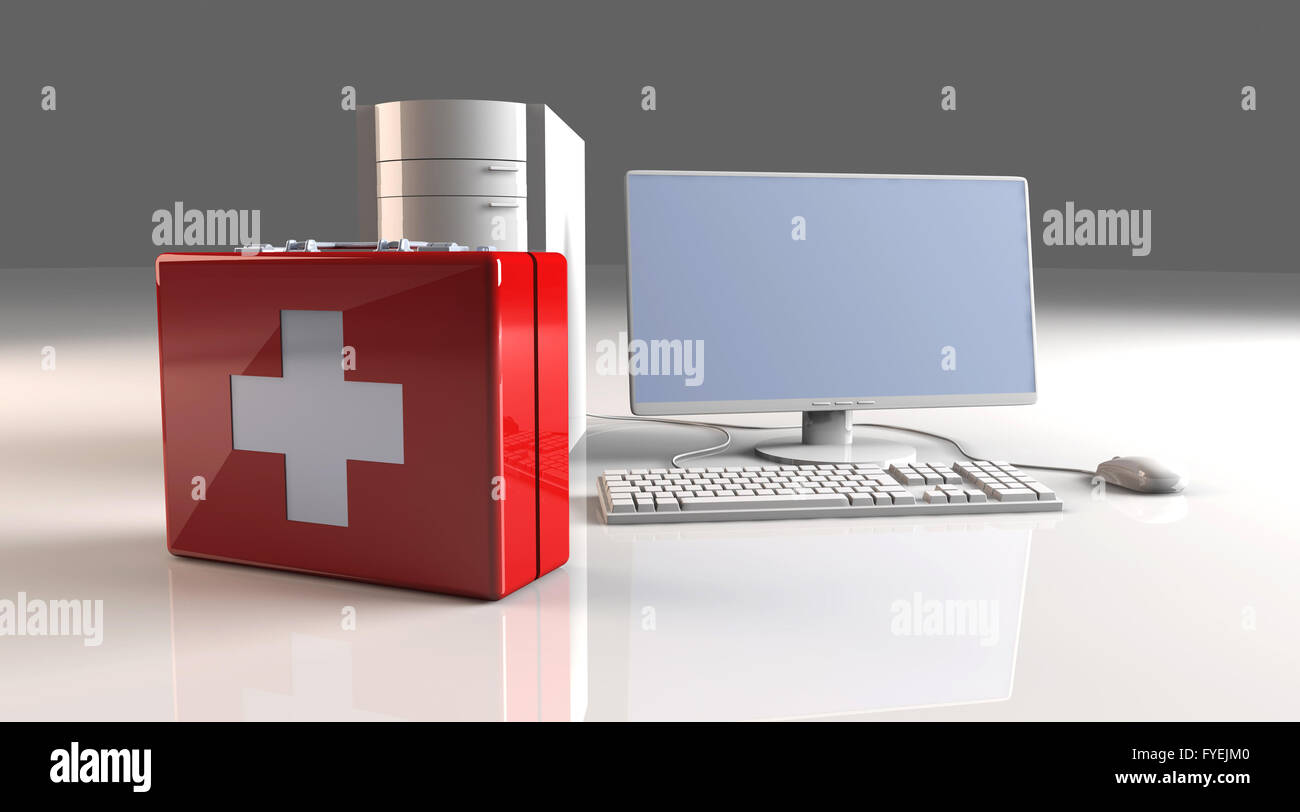 Computer First aid Stock Photo - Alamy