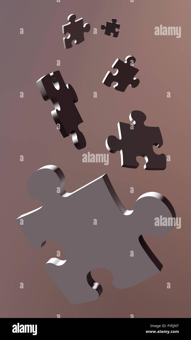 Falling Puzzle Pieces Stock Photo - Alamy