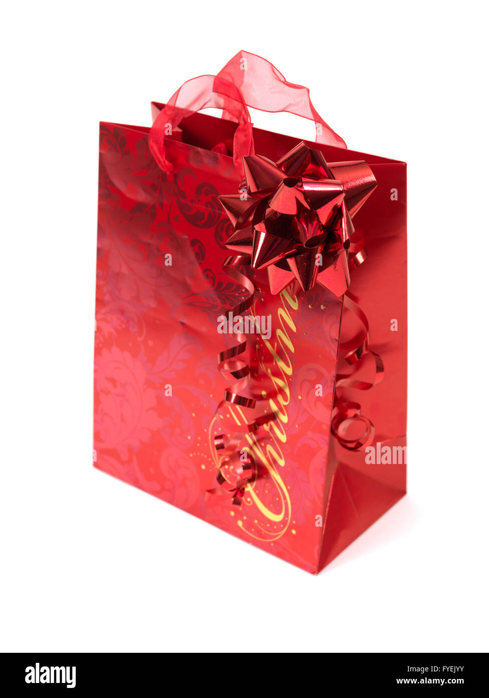 A gift bag isolated against a white background Stock Photo - Alamy