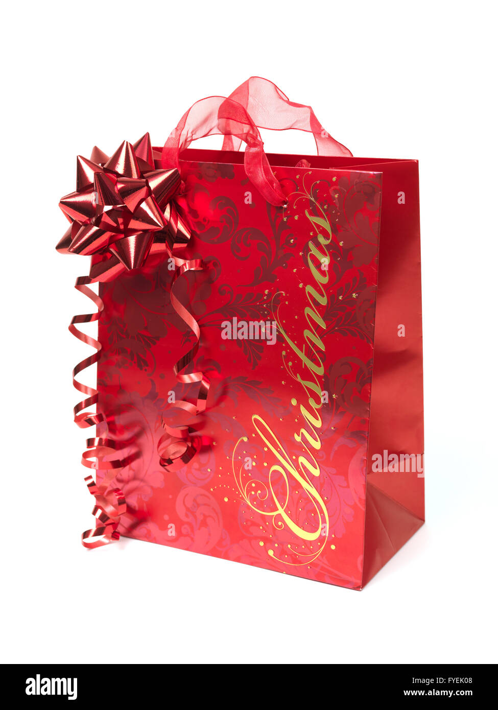 A gift bag isolated against a white background Stock Photo - Alamy