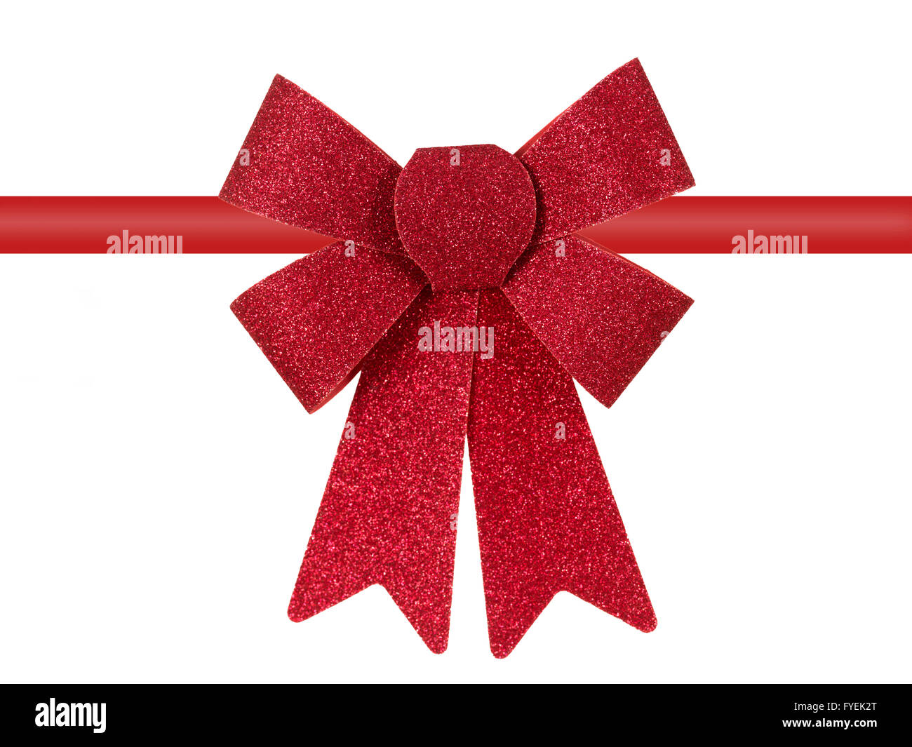 A red bow isolated against a white background Stock Photo - Alamy