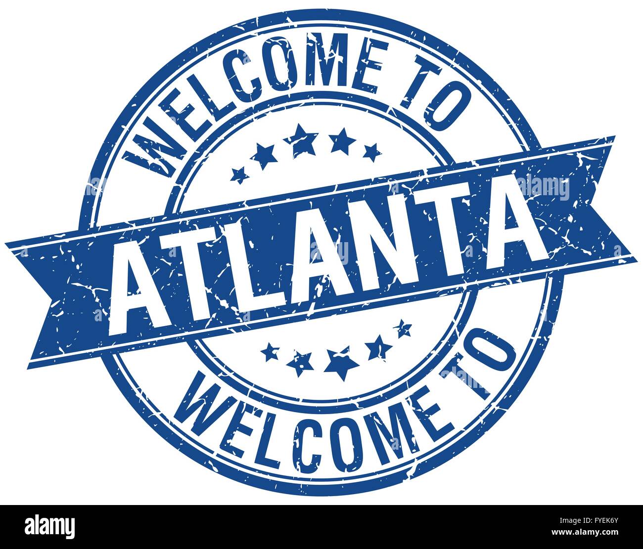 welcome to Atlanta blue round ribbon stamp Stock Vector Image & Art - Alamy