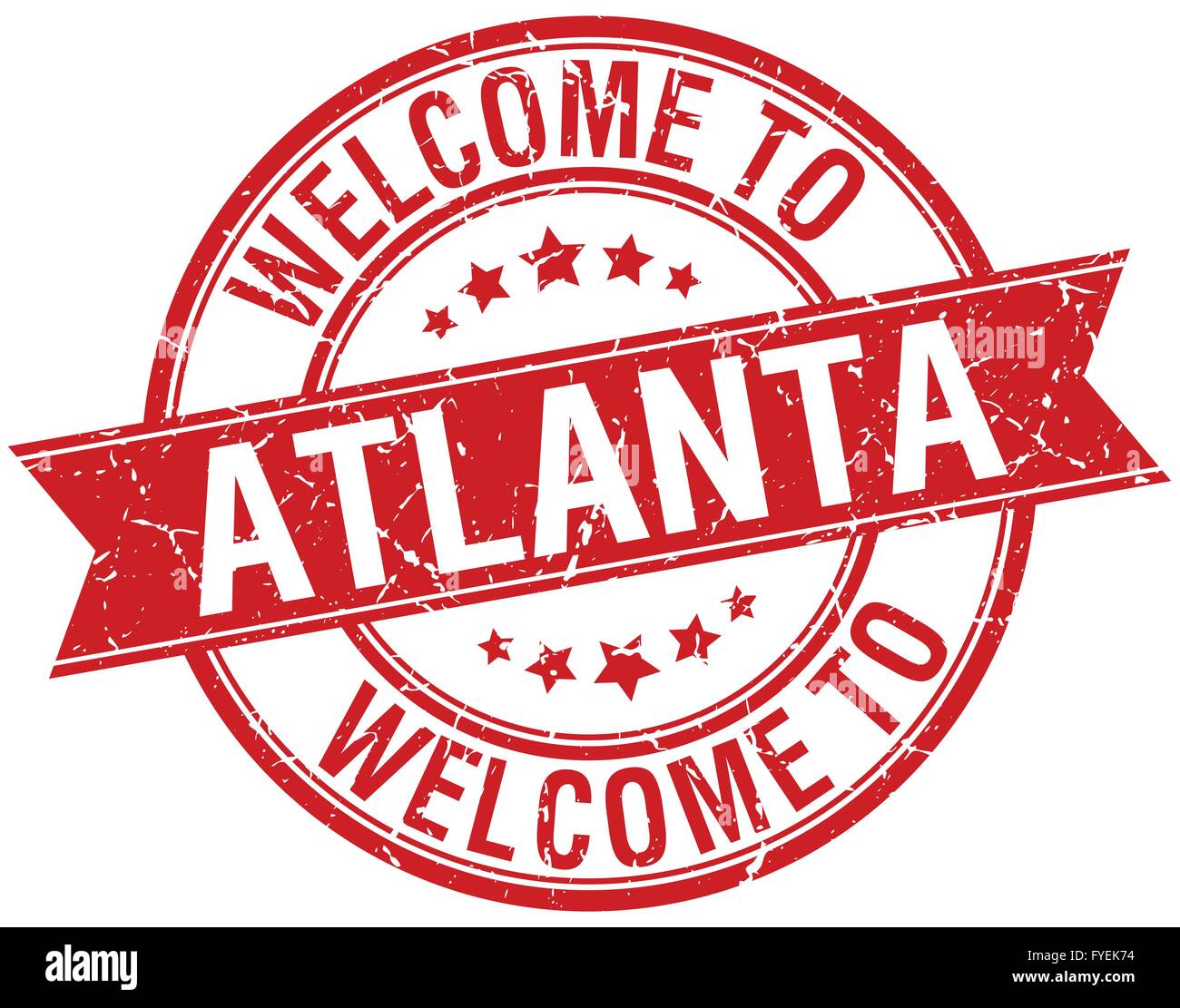 welcome to Atlanta red round ribbon stamp Stock Vector Image & Art - Alamy