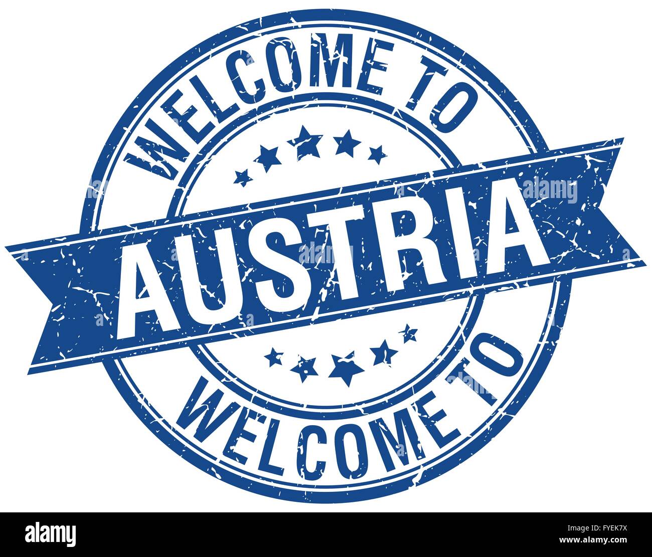 welcome to Austria blue round ribbon stamp Stock Vector Image & Art - Alamy