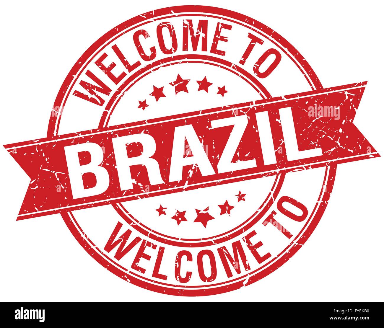 welcome to Brazil red round ribbon stamp Stock Vector Image & Art - Alamy