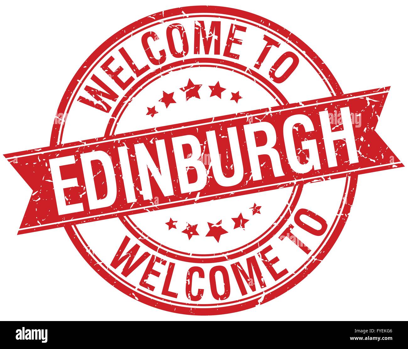 welcome to Edinburgh red round ribbon stamp Stock Vector Image & Art ...