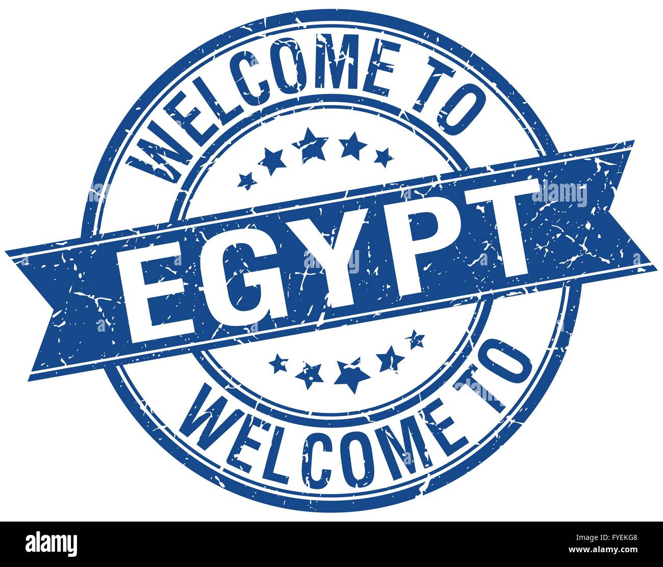 welcome to Egypt blue round ribbon stamp Stock Vector Image & Art - Alamy