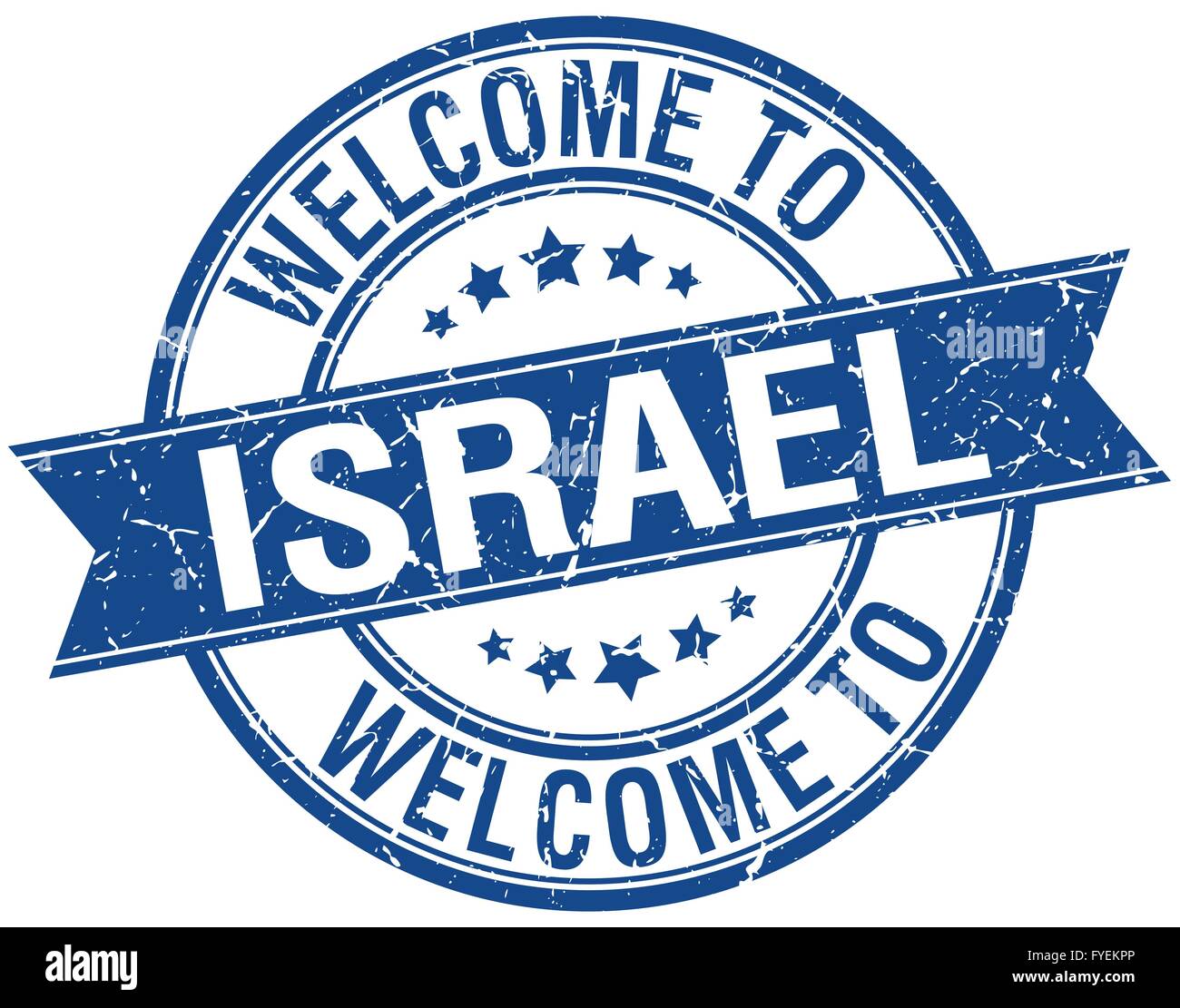 welcome to Israel blue round ribbon stamp Stock Vector Image & Art - Alamy
