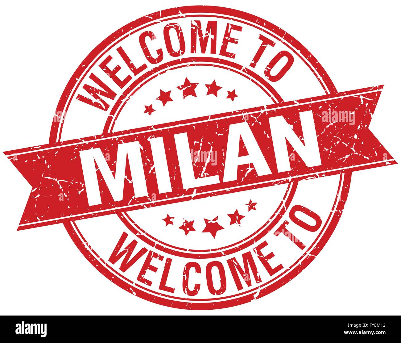 welcome to Milan red round ribbon stamp Stock Vector Image & Art - Alamy