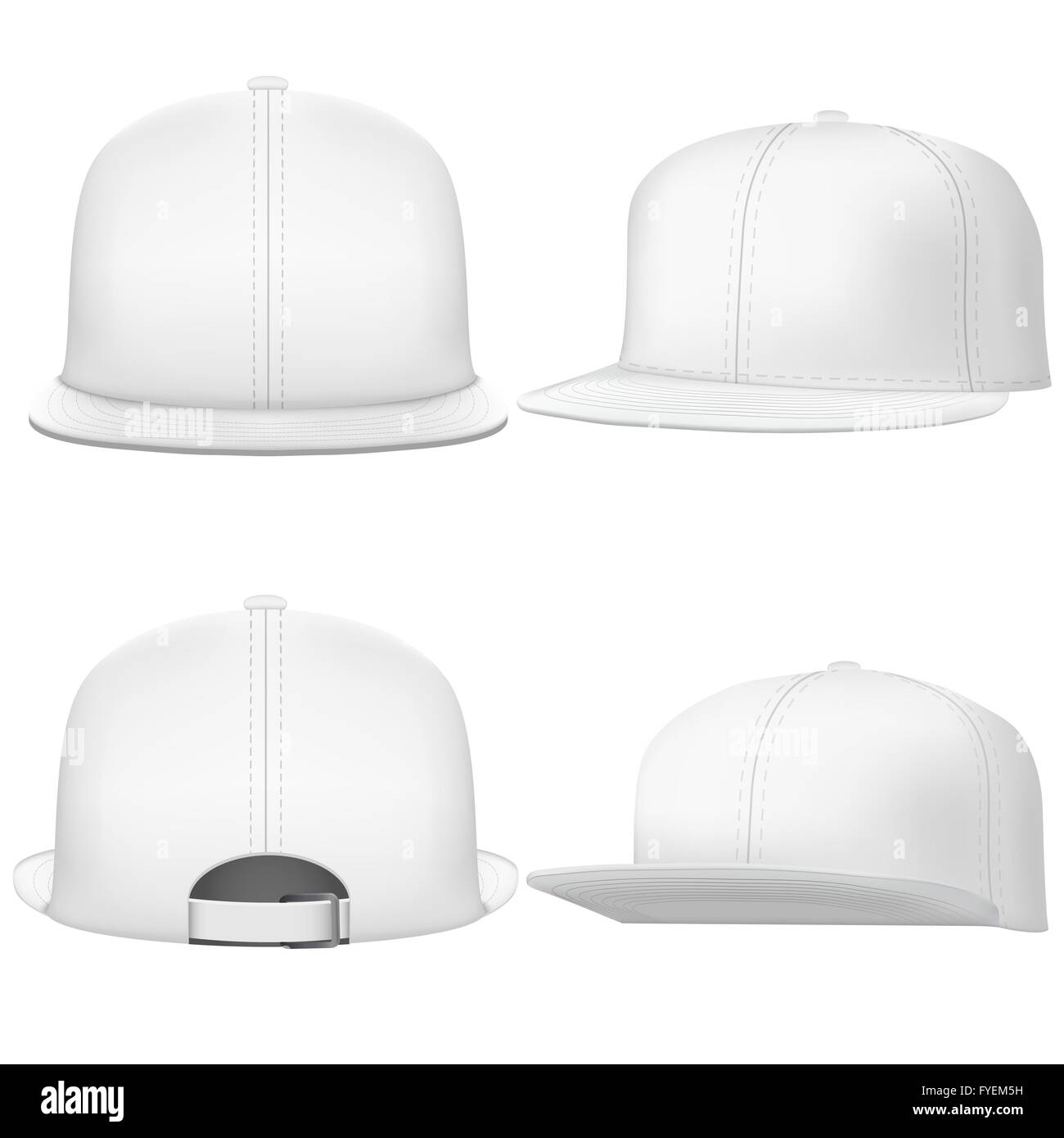 Set Layout of Male white rap cap Stock Photo - Alamy