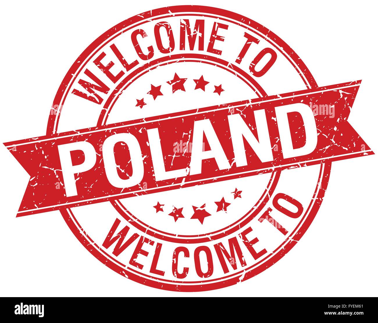 welcome to Poland red round ribbon stamp Stock Vector Image & Art - Alamy