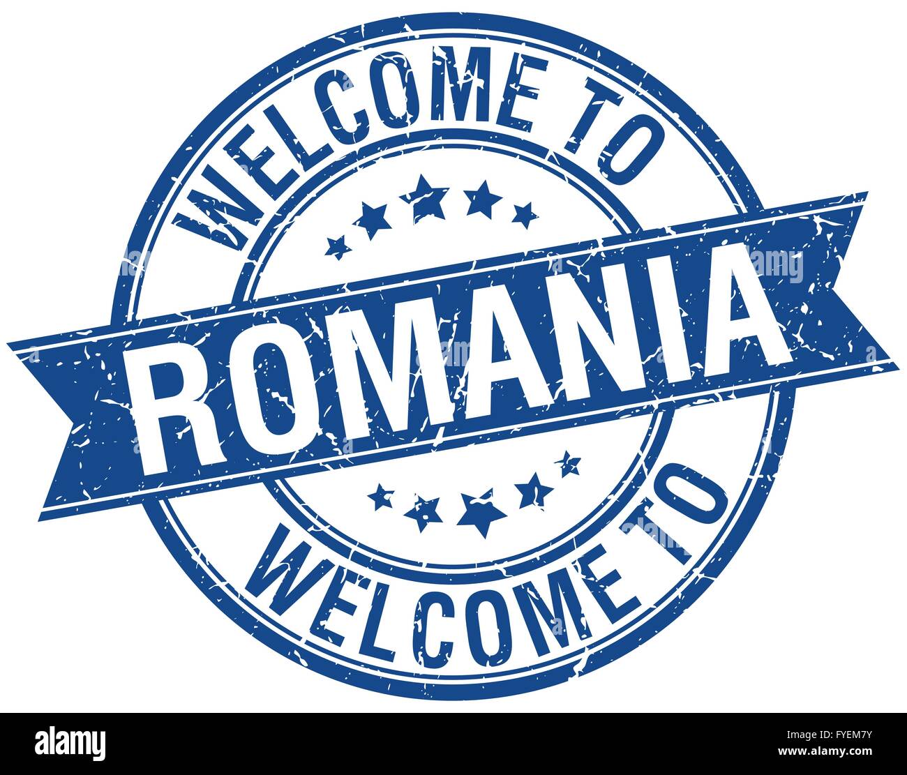 welcome to Romania blue round ribbon stamp Stock Vector Image & Art - Alamy