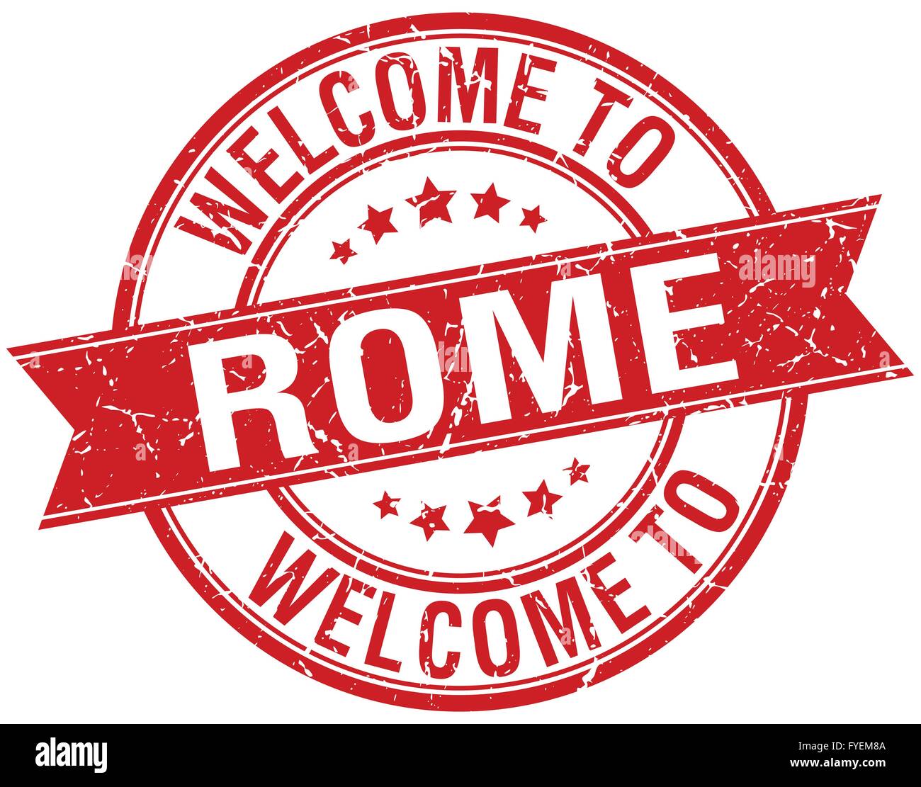 welcome to Rome red round ribbon stamp Stock Vector Image & Art - Alamy