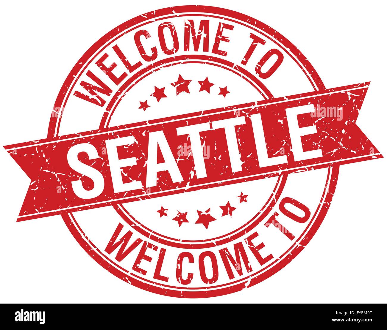 welcome to Seattle red round ribbon stamp Stock Vector Image & Art - Alamy