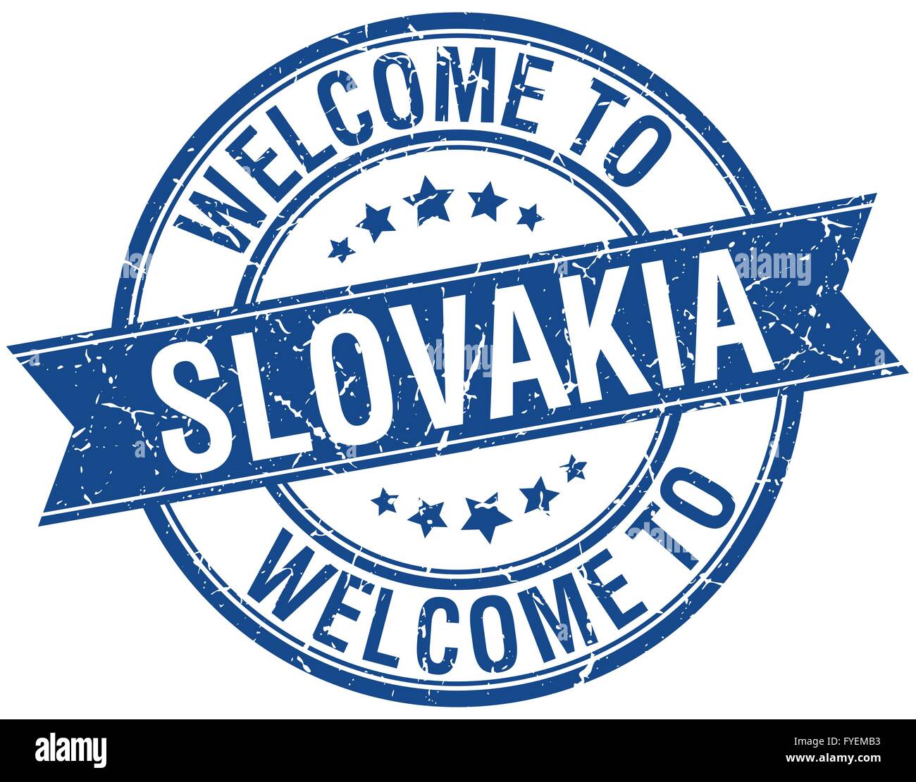 welcome to Slovakia blue round ribbon stamp Stock Vector Image & Art ...