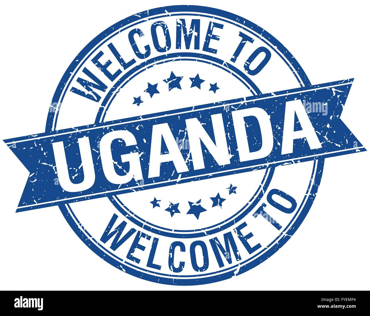 welcome to Uganda blue round ribbon stamp Stock Vector Image & Art - Alamy
