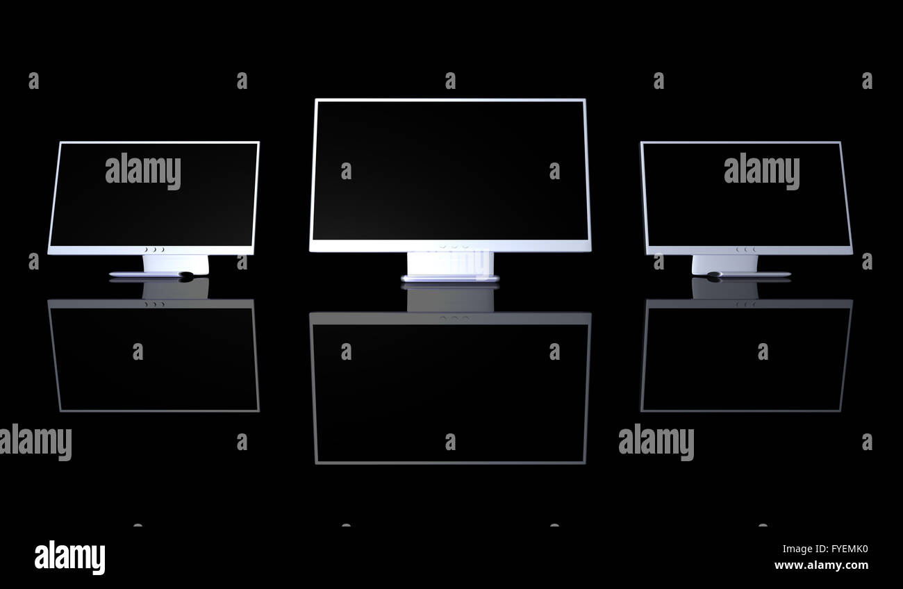Triple Monitor Setup Stock Photo - Alamy Triple Monitor Setup Stock Photo - Alamy