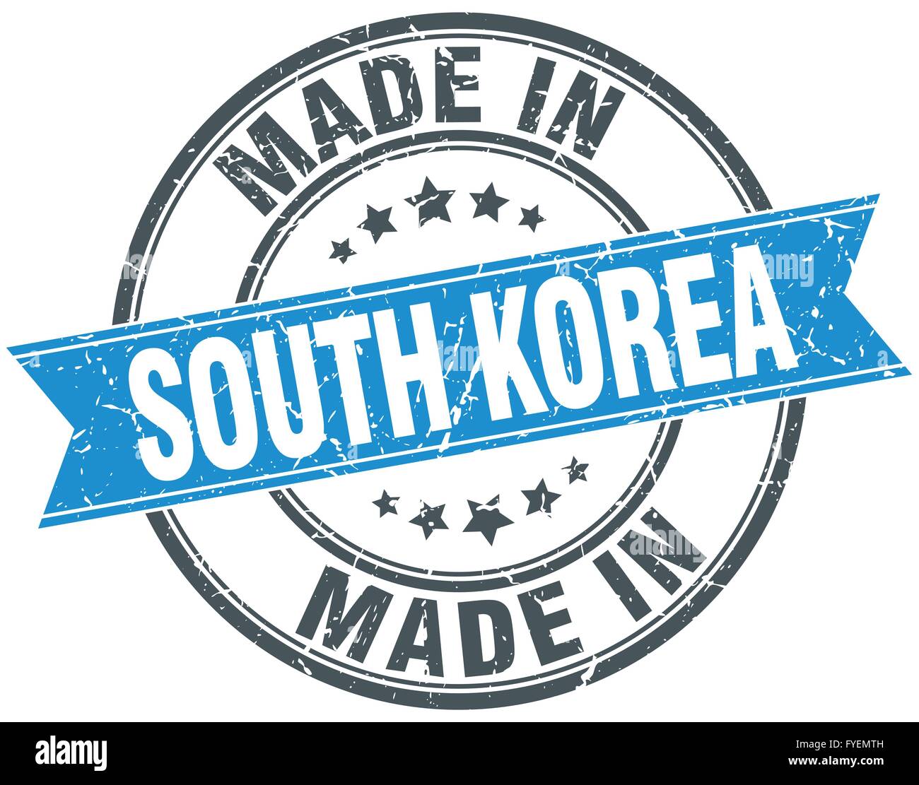 made in South Korea blue round vintage stamp Stock Vector Image & Art ...