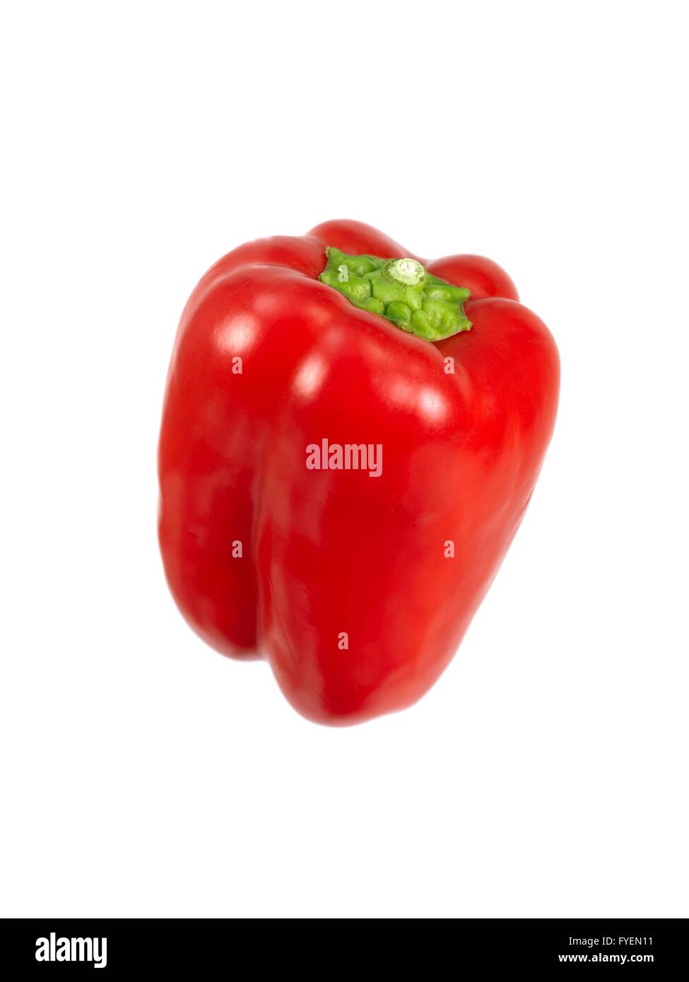 A red capsicum isolated against a white background Stock Photo - Alamy