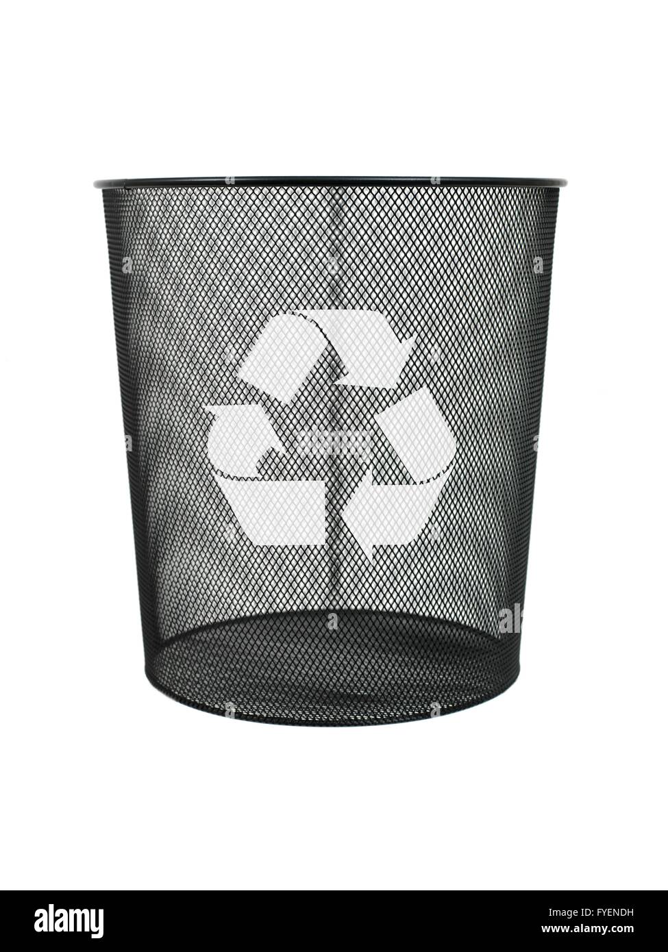 A trash bin isolated against a white background Stock Photo - Alamy
