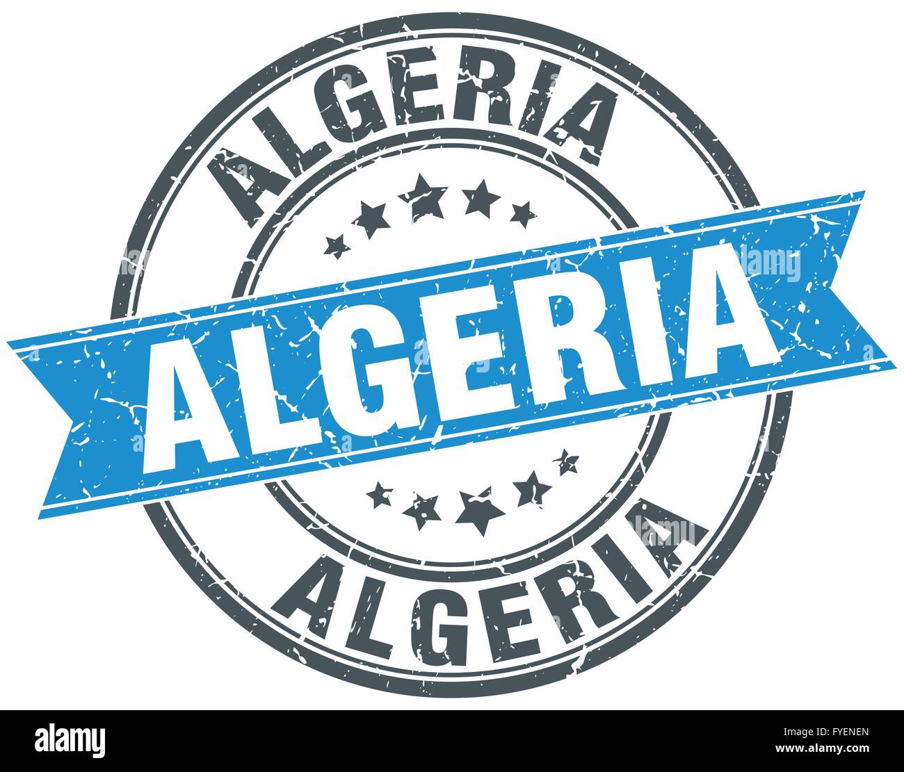 Algeria blue round grunge vintage ribbon stamp Stock Vector Image & Art ...