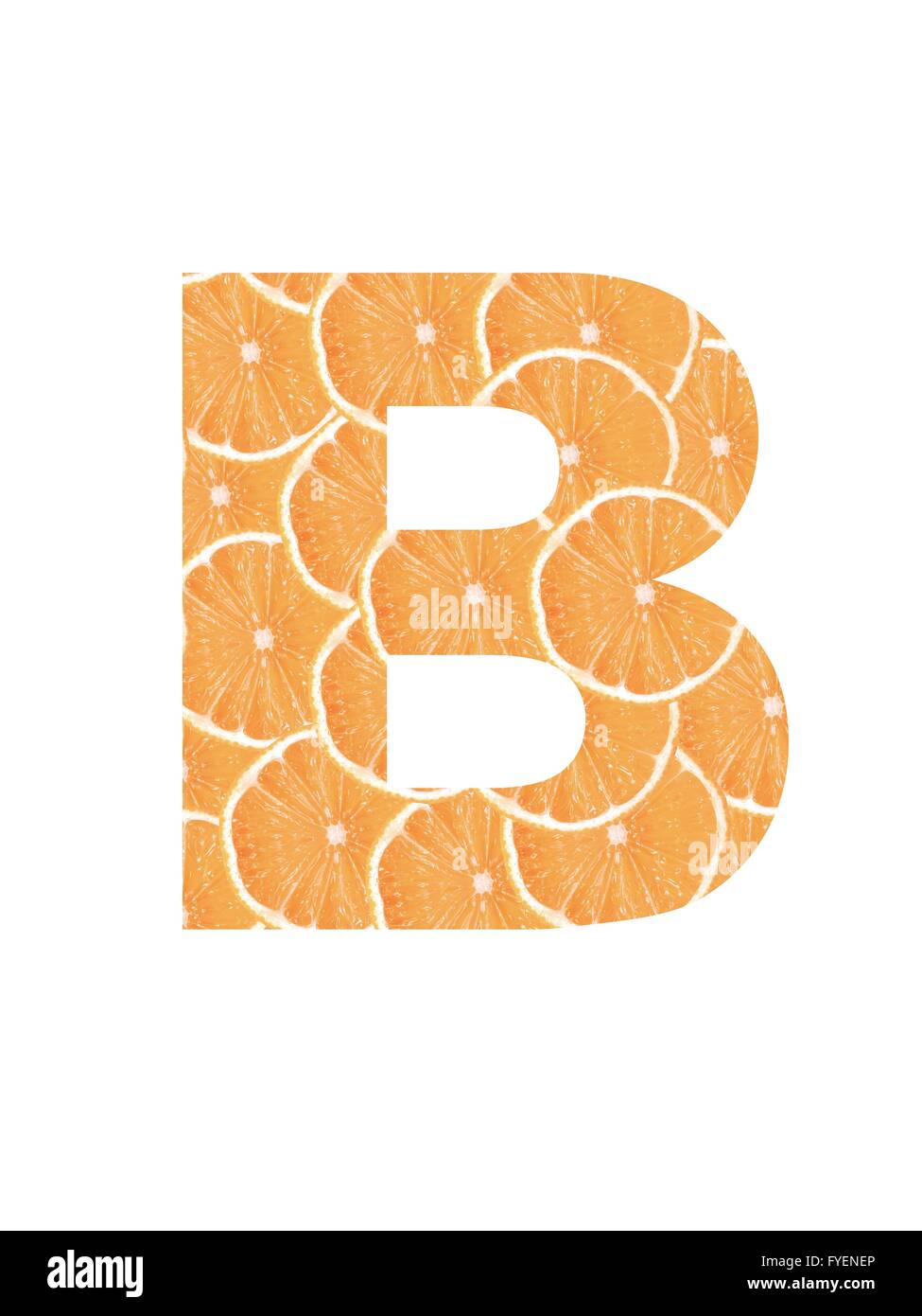 Letter of the alphabet cropped from slices of orange Stock Photo - Alamy