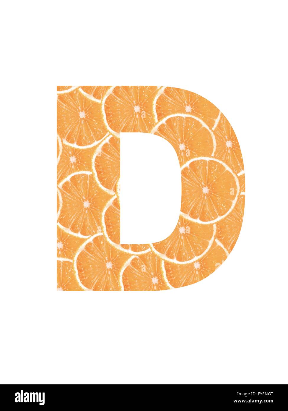 Letter of the alphabet cropped from slices of orange Stock Photo - Alamy