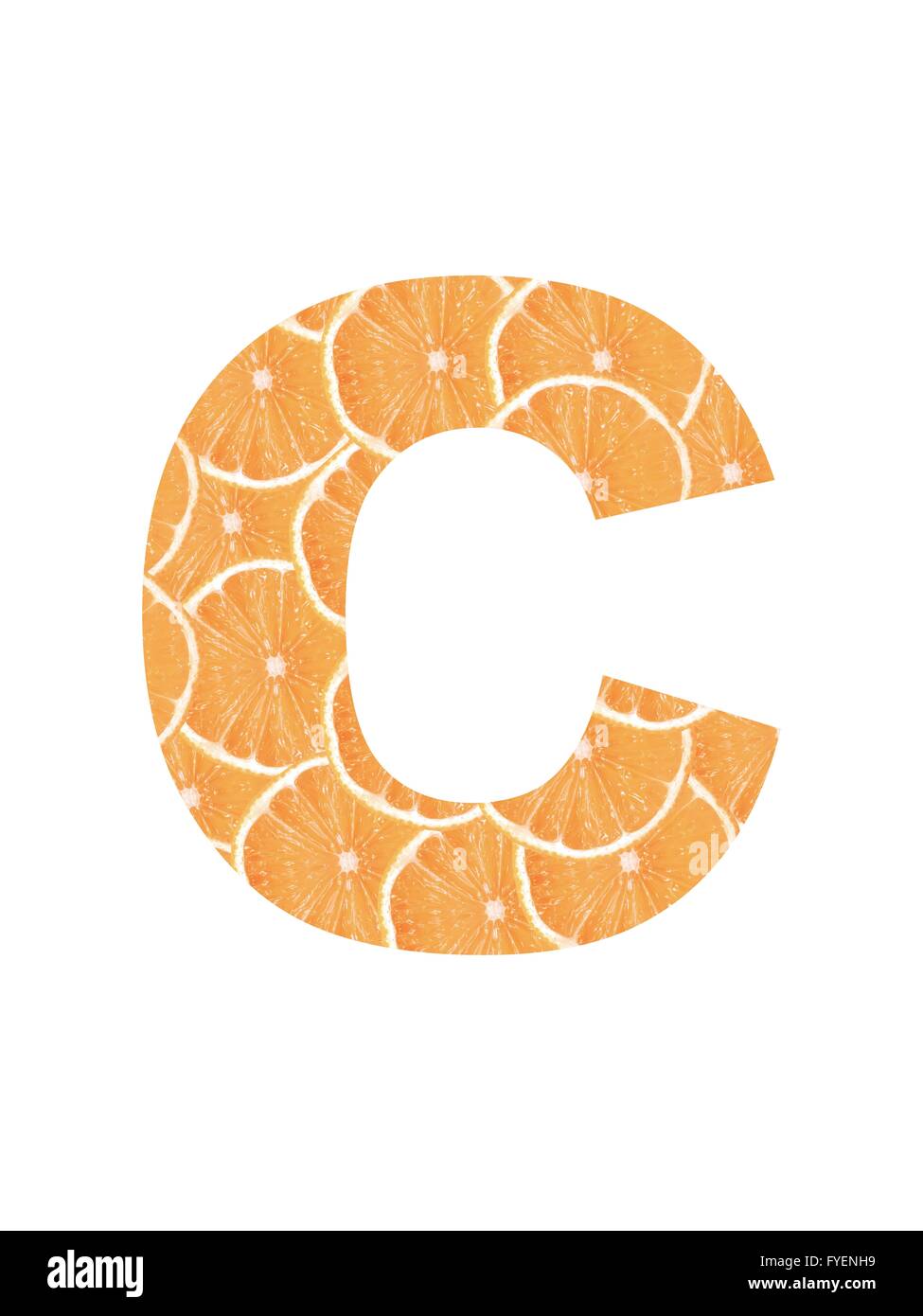 Letter of the alphabet cropped from slices of orange Stock Photo - Alamy