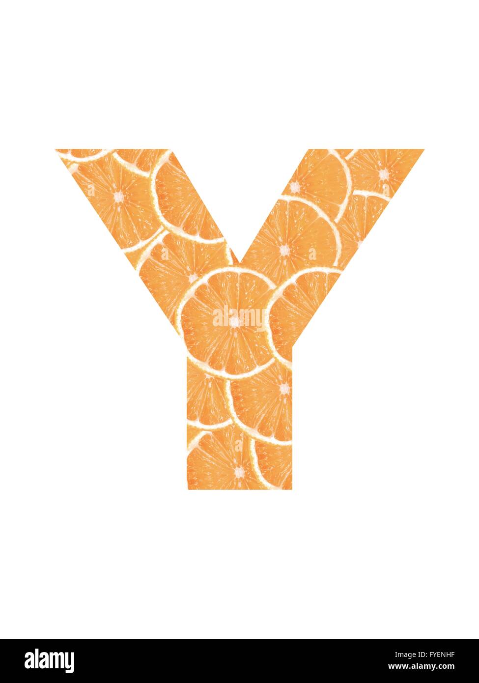Letter of the alphabet cropped from slices of orange Stock Photo - Alamy