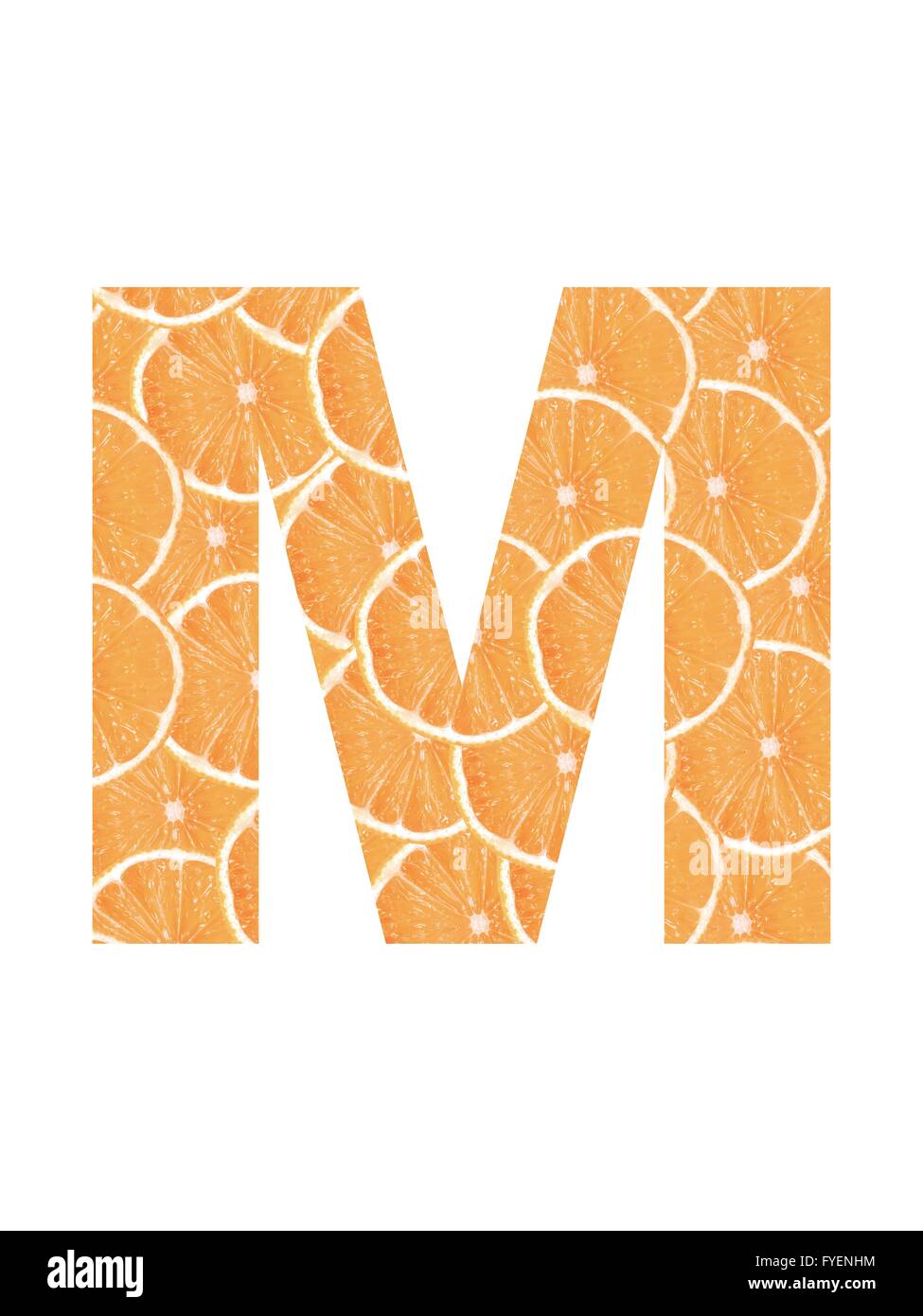 Letter of the alphabet cropped from slices of orange Stock Photo - Alamy
