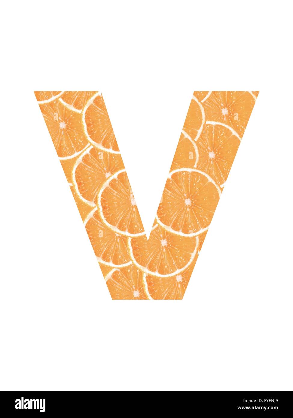 Letter of the alphabet cropped from slices of orange Stock Photo - Alamy