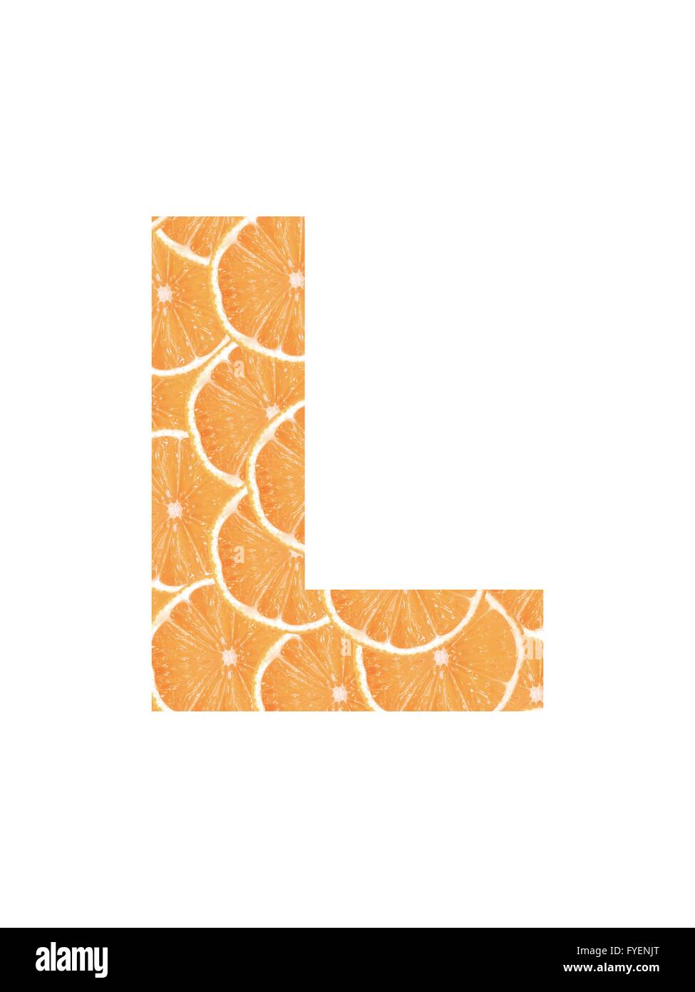 Letter of the alphabet cropped from slices of orange Stock Photo - Alamy