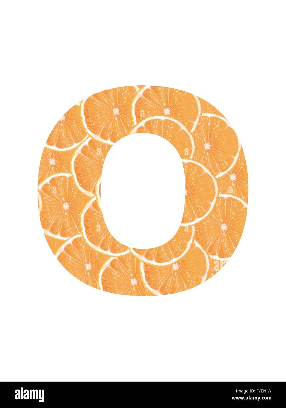 Letter of the alphabet cropped from slices of orange Stock Photo - Alamy