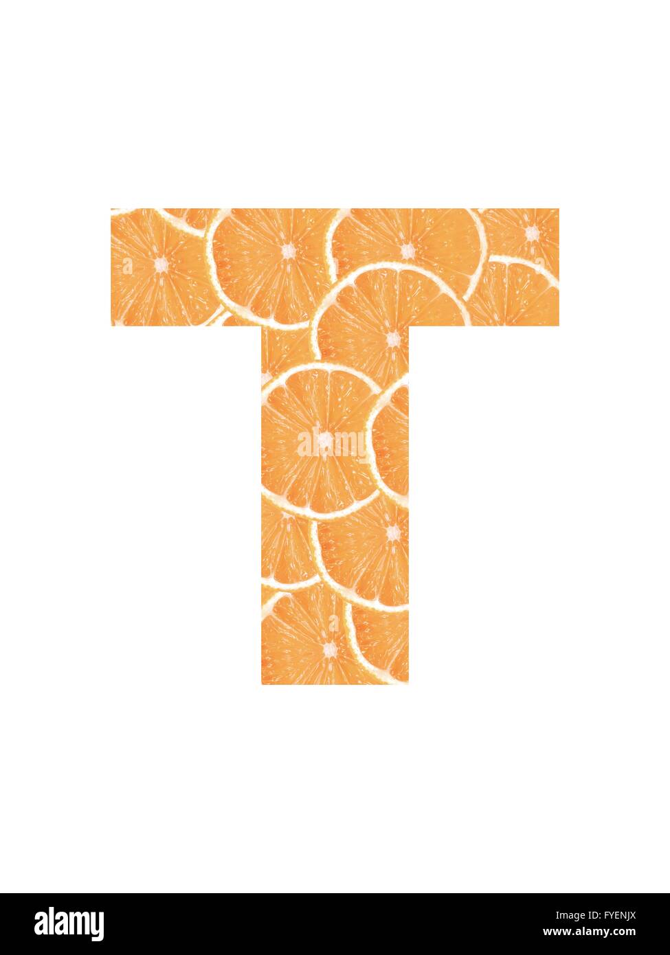 Letter of the alphabet cropped from slices of orange Stock Photo - Alamy
